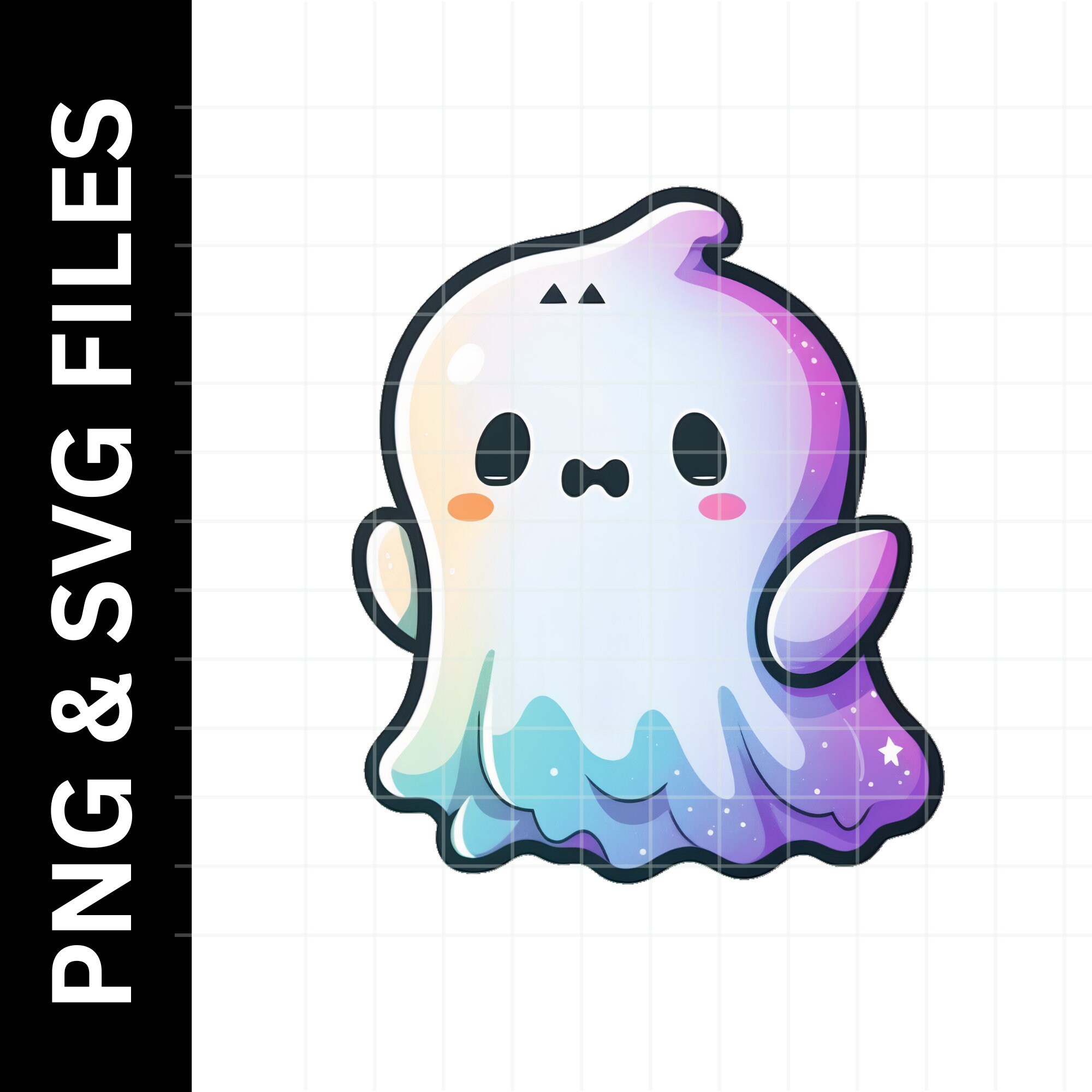 Adorable Kawaii Ghost Sticker Pack Printable Print and Cut - Etsy