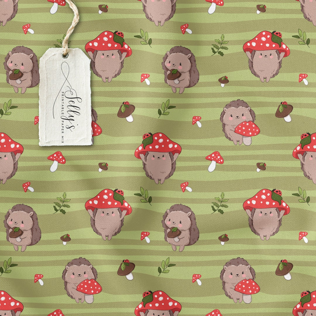 INSTANT DOWNLOAD Cute Mushroom Seamless File Repeating Pattern for ...