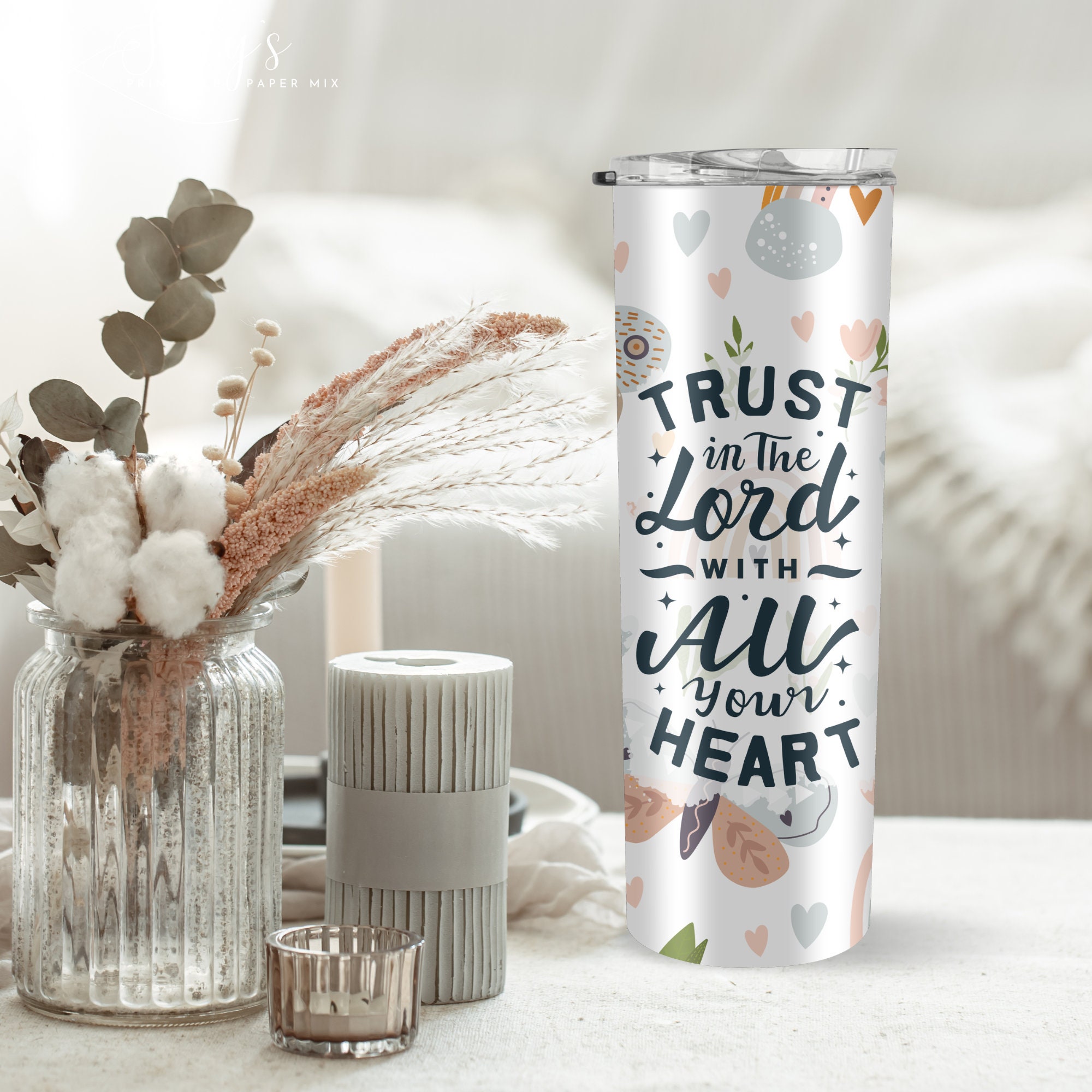 Tumbler Wrap With Scripture Jesus Faith Quote Religious Floral - Etsy