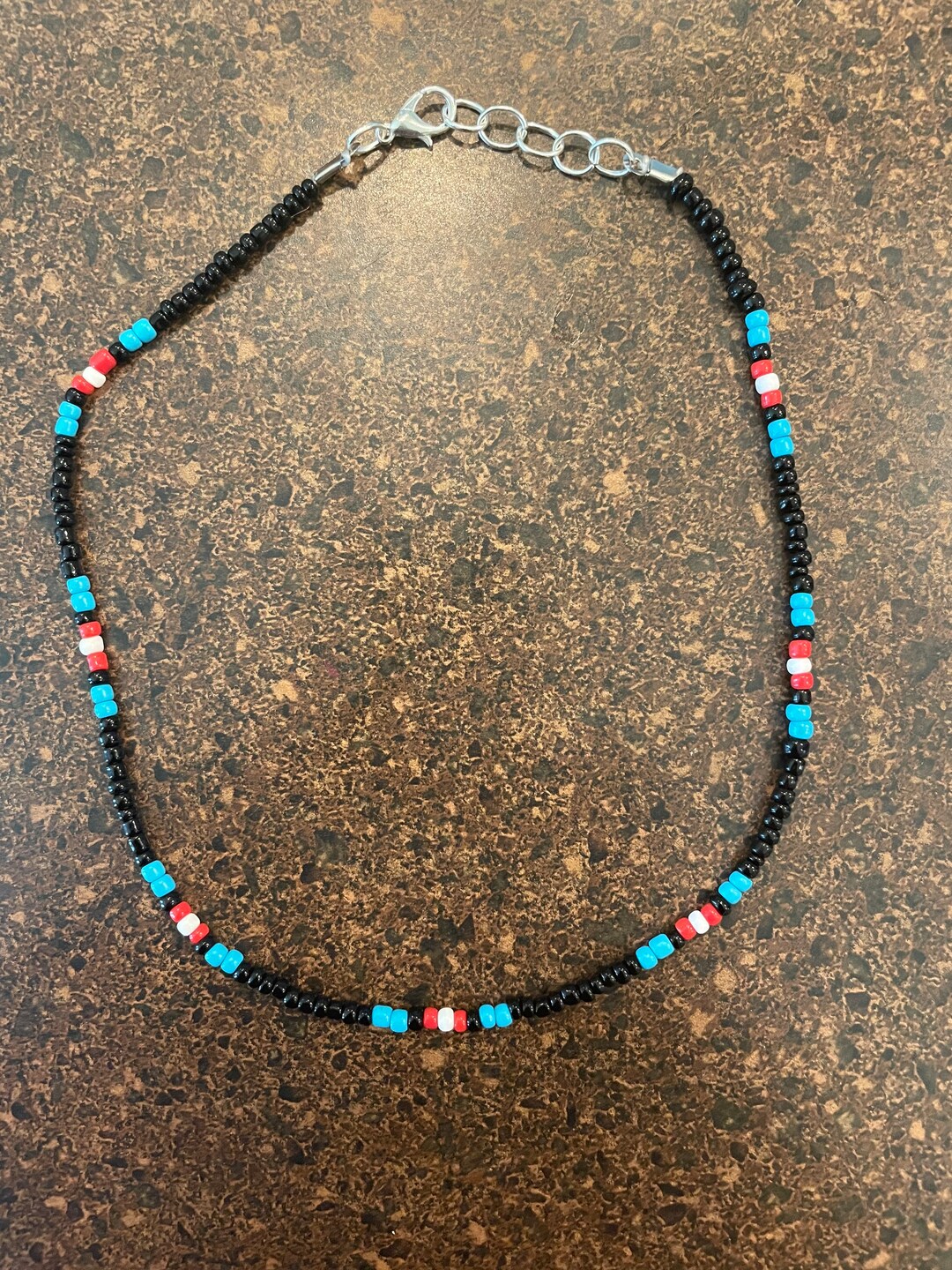 Black Aztec Beaded Necklace - Etsy