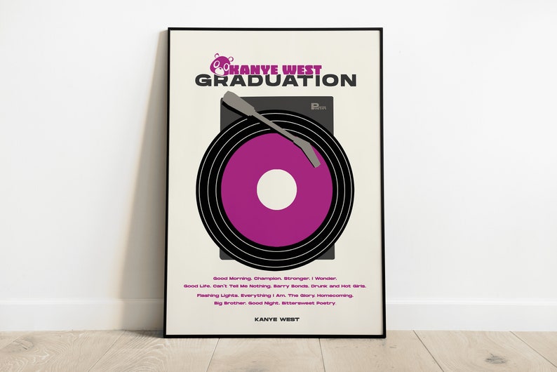 Graduation Kanye West Vinyl Album Poster Print Vintage Retro - Etsy
