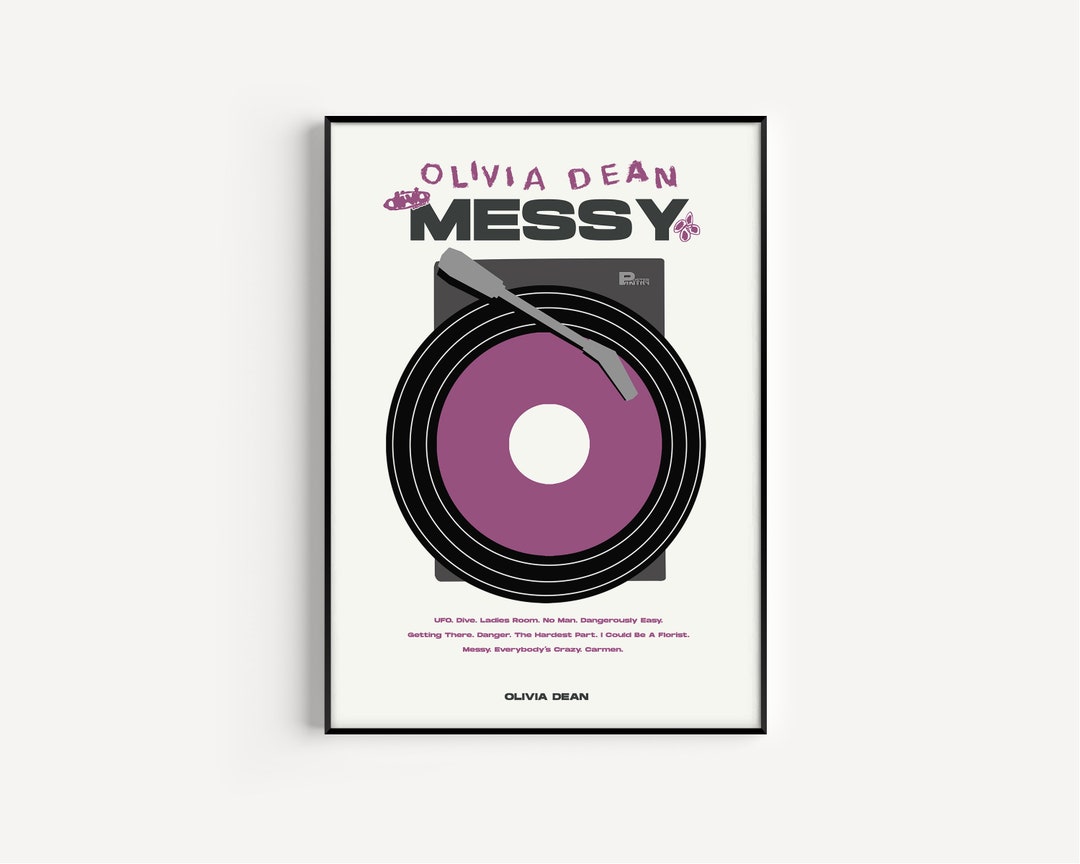 Messy Olivia Dean Vinyl Album Poster Print Vintage Retro Minimalistic ...