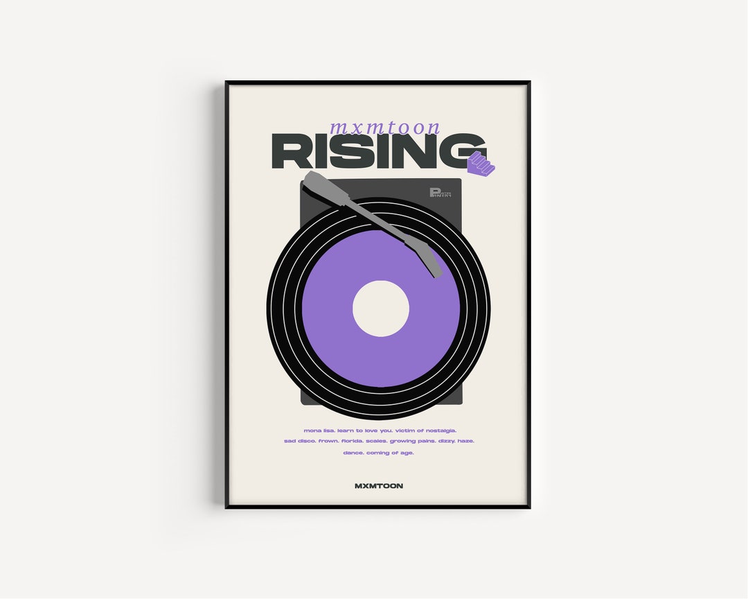Rising Mxmtoon Album Poster Print Vintage Retro Minimalistic Geometric ...
