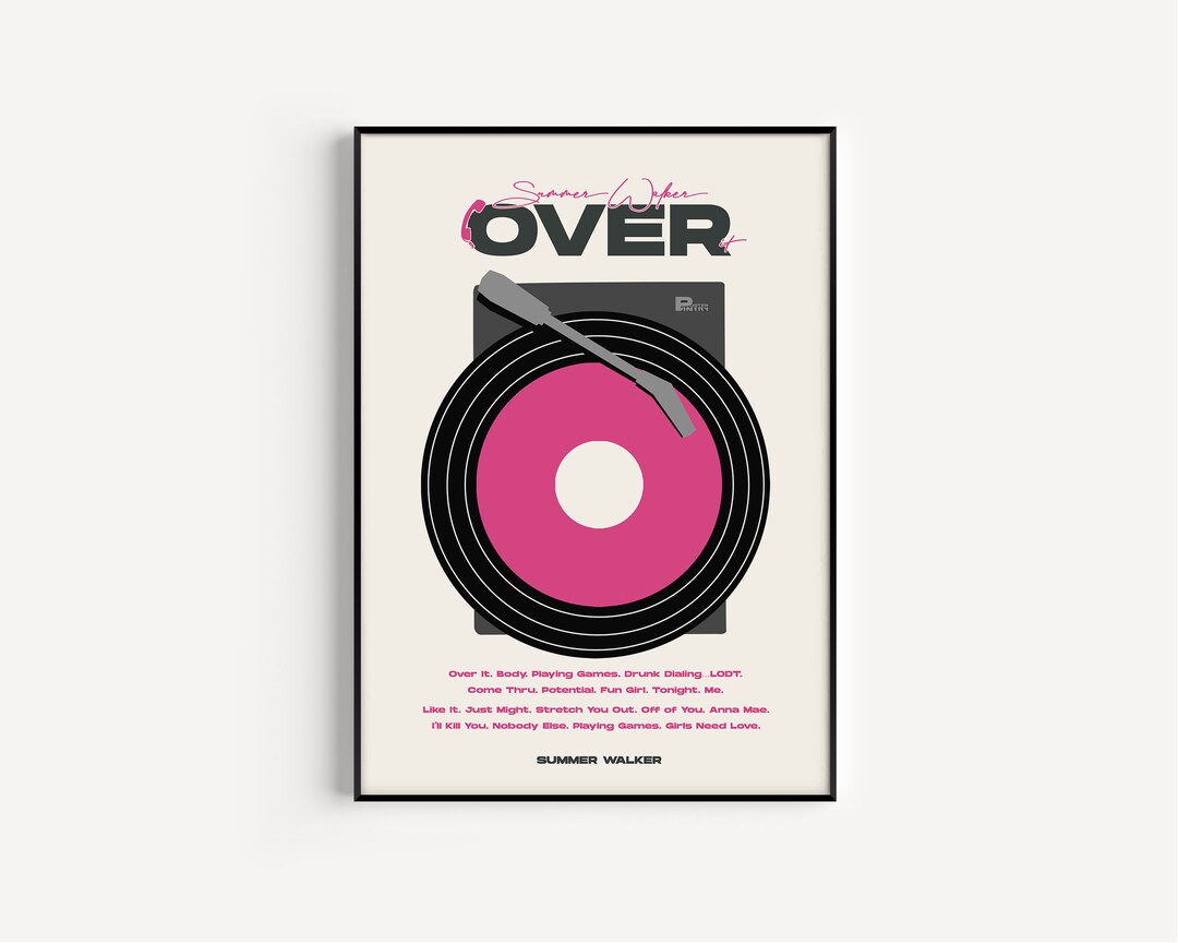Over It Summer Walker Album Poster Print Vintage Retro Minimalistic ...