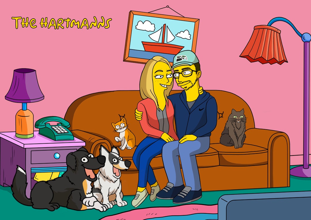Custom Simpson Family Portrait, Custom Simpson Couple Portrait,custom ...
