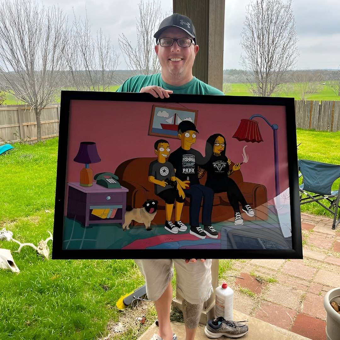 Simpson Portrait,custom Yellow Character Family Portraits, Personalized ...