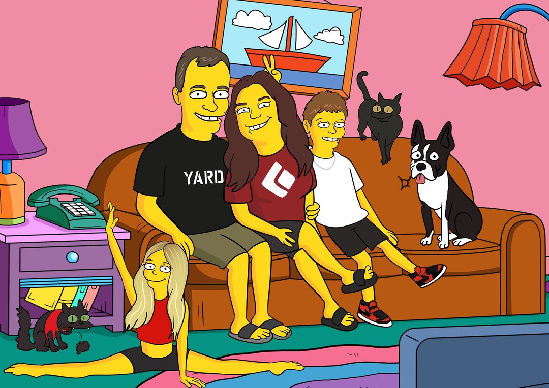 Simpson Family Portrait, Custom Simpsons Portrait - Perfect Christmas ...