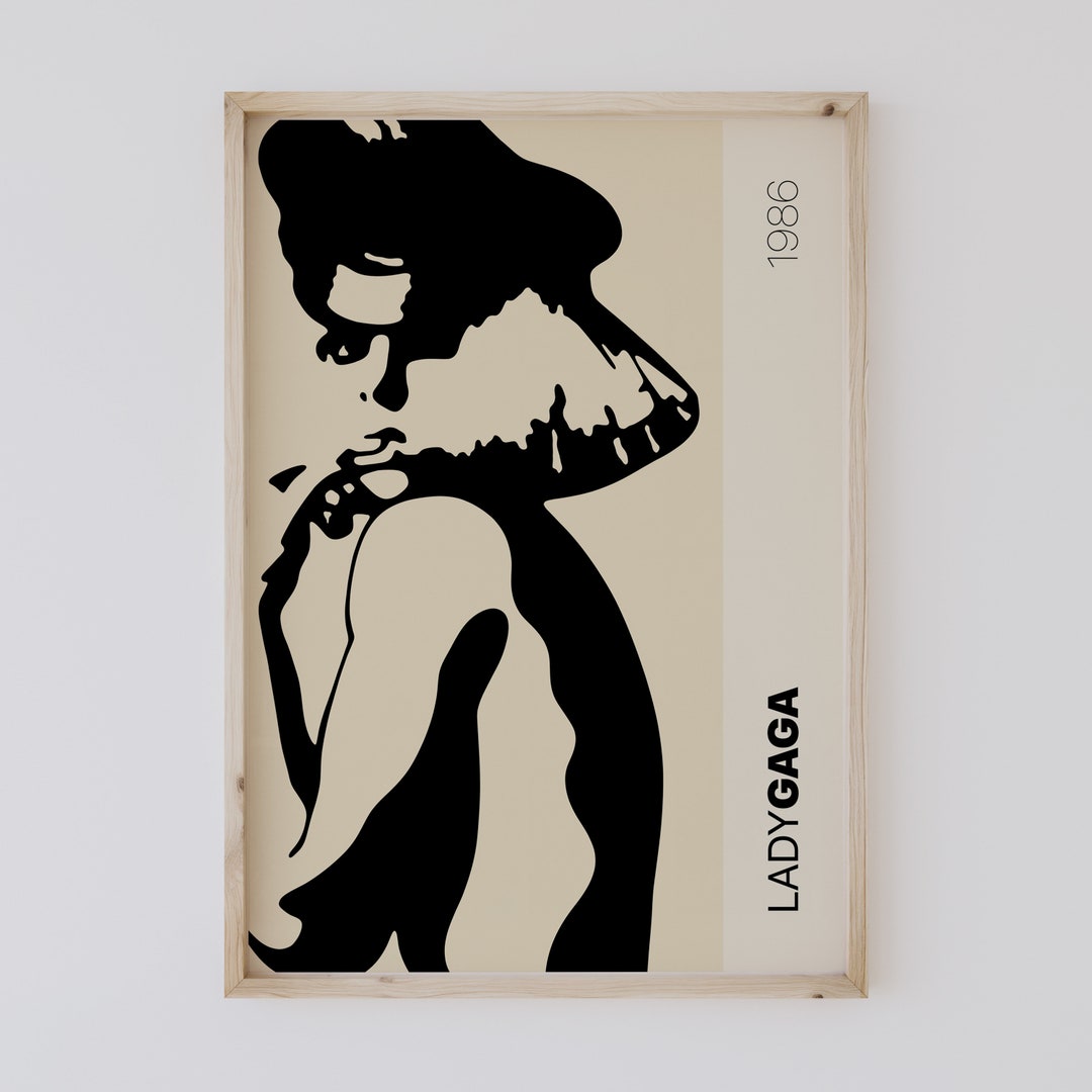 Lady Gaga Poster Printable Lady Gaga Illustration Gift Idea Modern Art ...