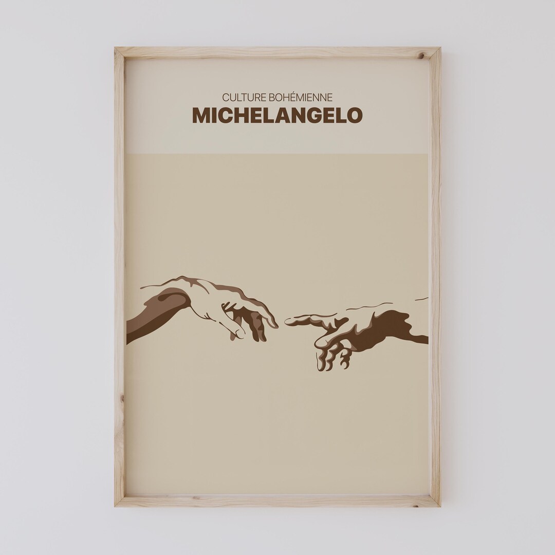 The Creation of Adam Poster Printable Illustration Gift Idea Modern Art ...