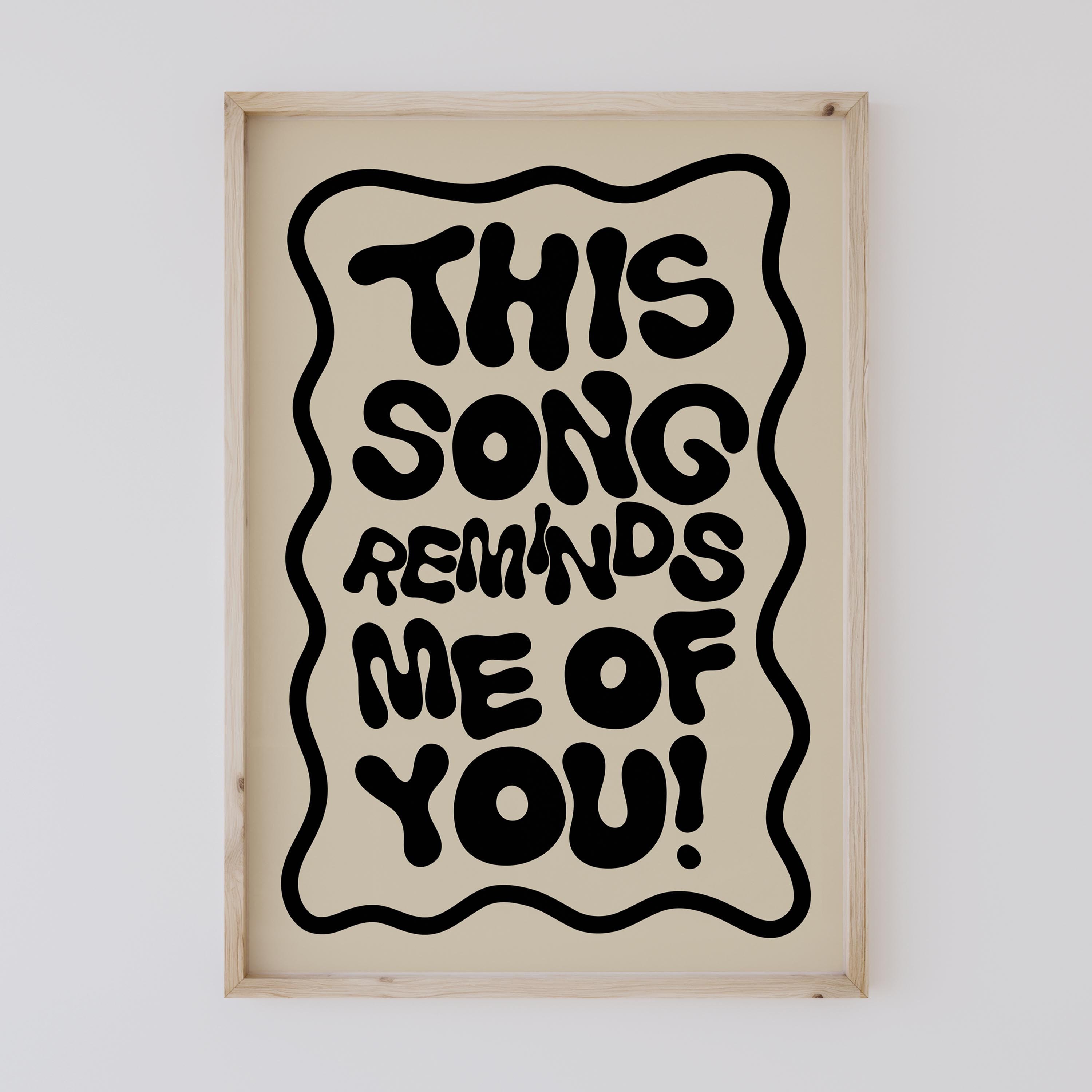 Song Poster Printable Song Illustration Gift Idea Modern Art Lover ...