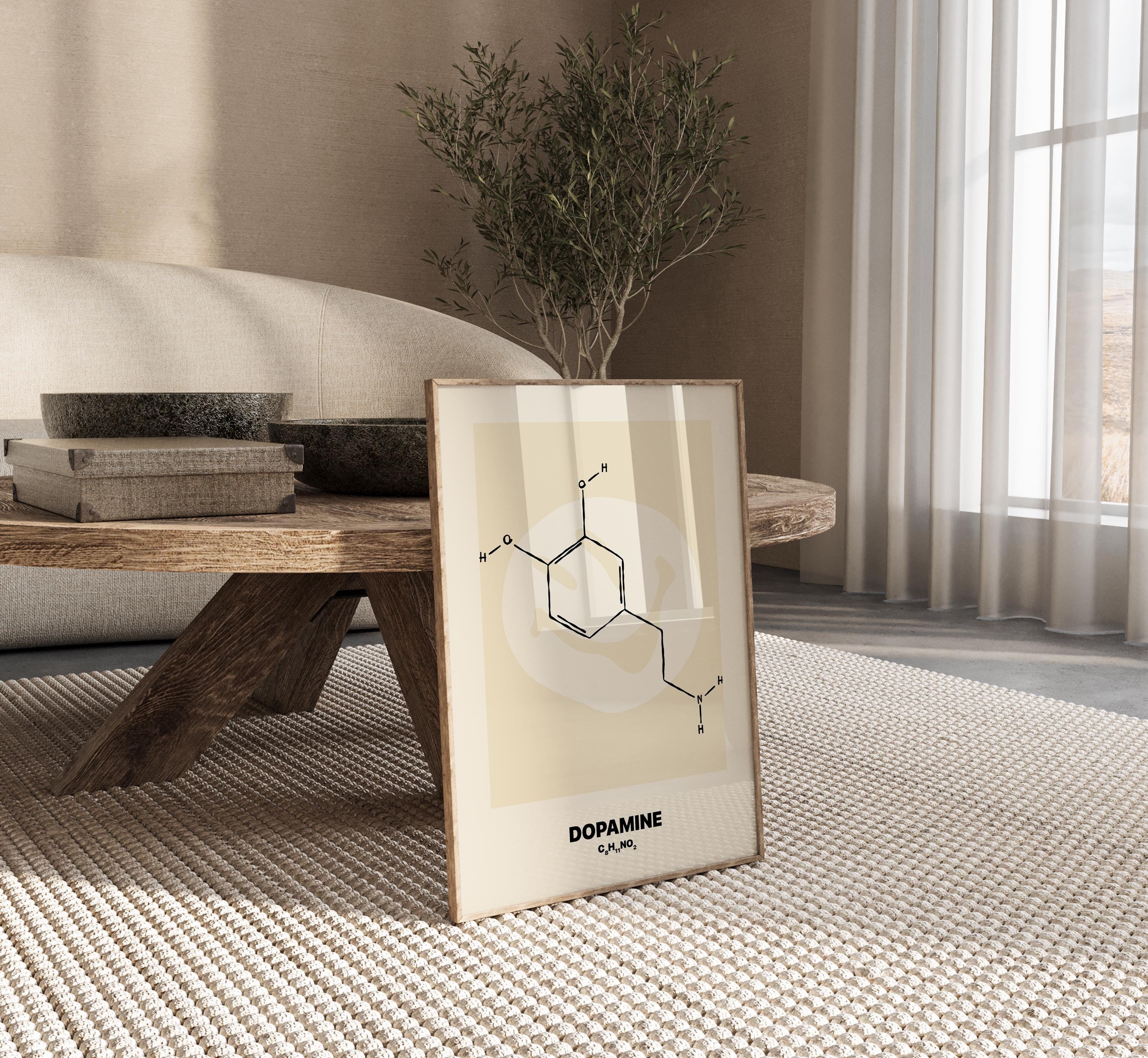 Dopamine Poster Printable Molecule Illustration, Smile Wall Art, Smile ...