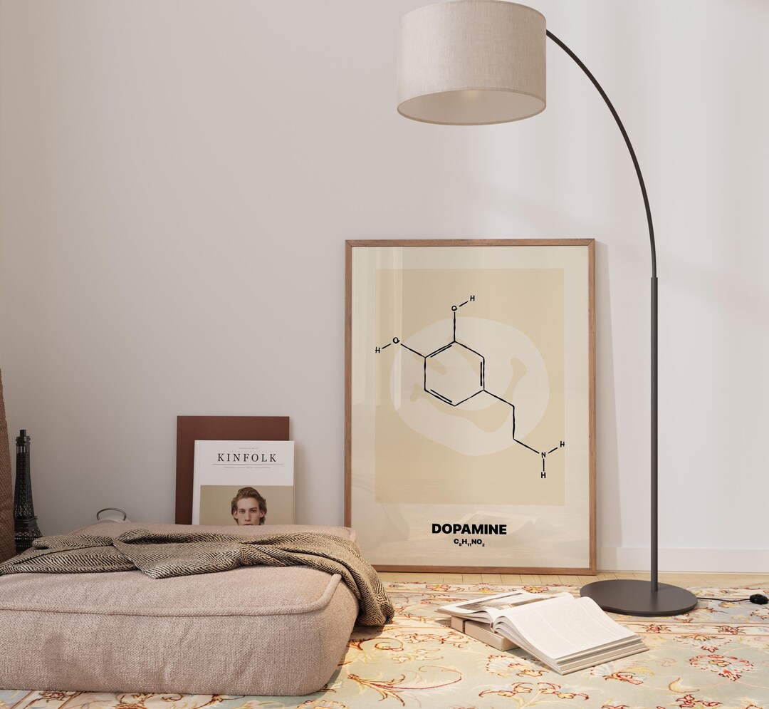 Dopamine Poster Printable Molecule Illustration, Smile Wall Art, Smile ...