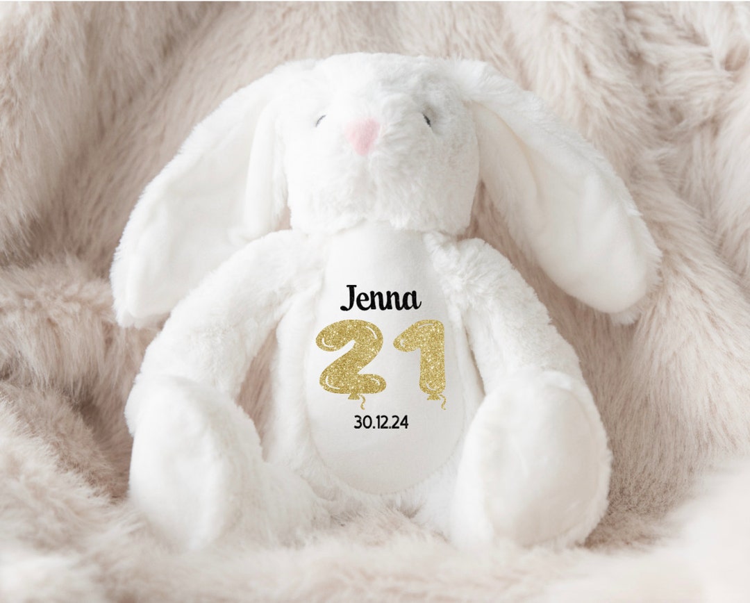 Personalised Any Age Glitter Birthday Bear, Custom Mumbles Unicorn ...