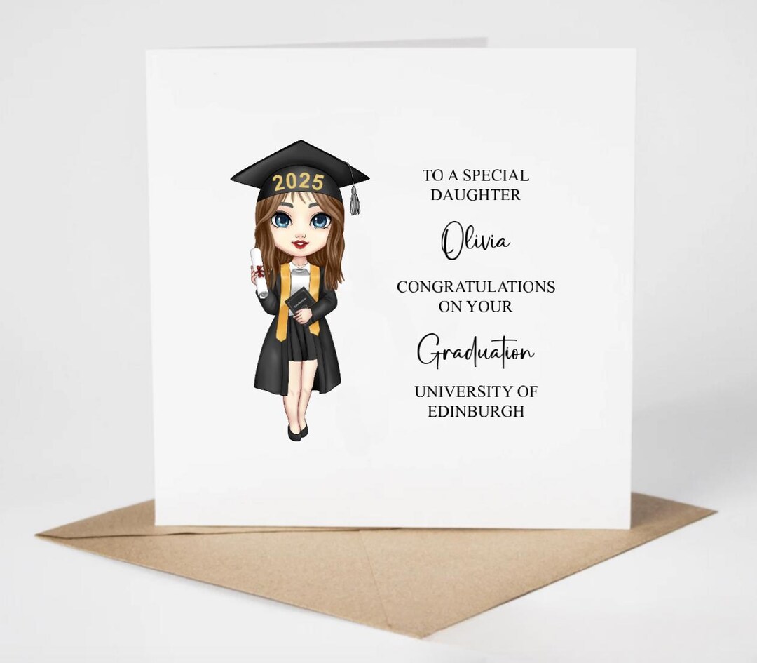 Personalised Graduation Custom Caricature Card, University Graduate ...