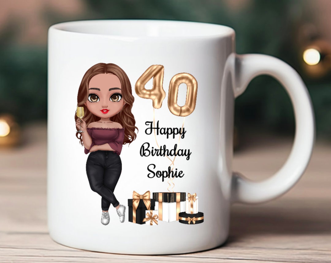 Personalised 40th Birthday Mug: Caricature Keepsake Cup - Etsy UK