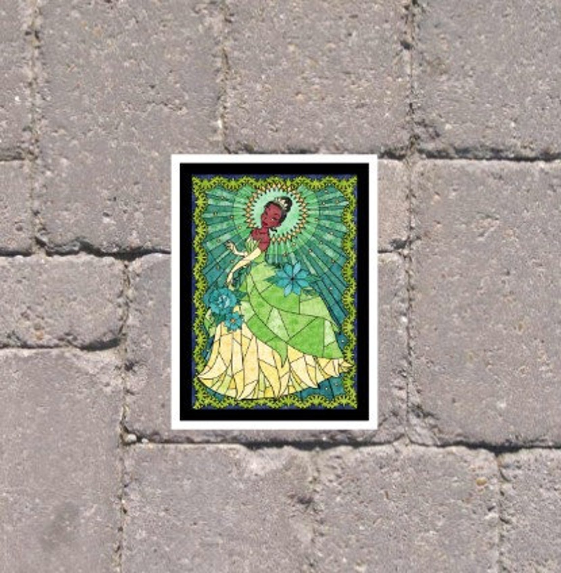 Sticker - Princess Tiana Inspired, Stained Glass Design, Waterproof ...