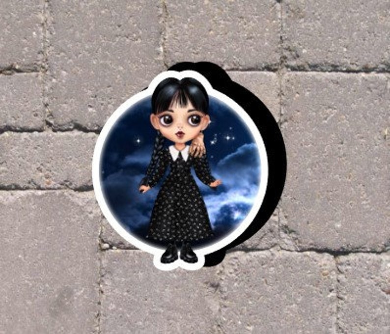 Merlina, pegatina de vinilo impermeable inspirada en los miércoles, 3 ...