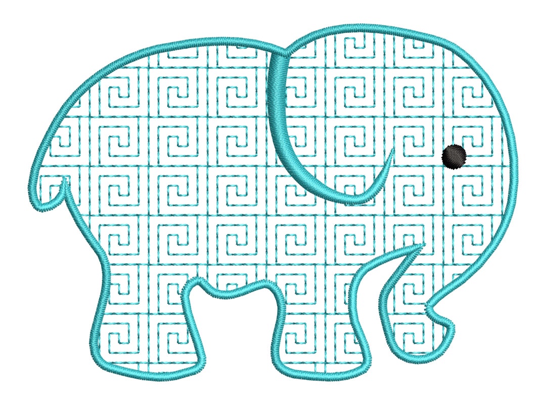 Elephant Machine Embroidery File, Quick Stitch File, Instant Download ...