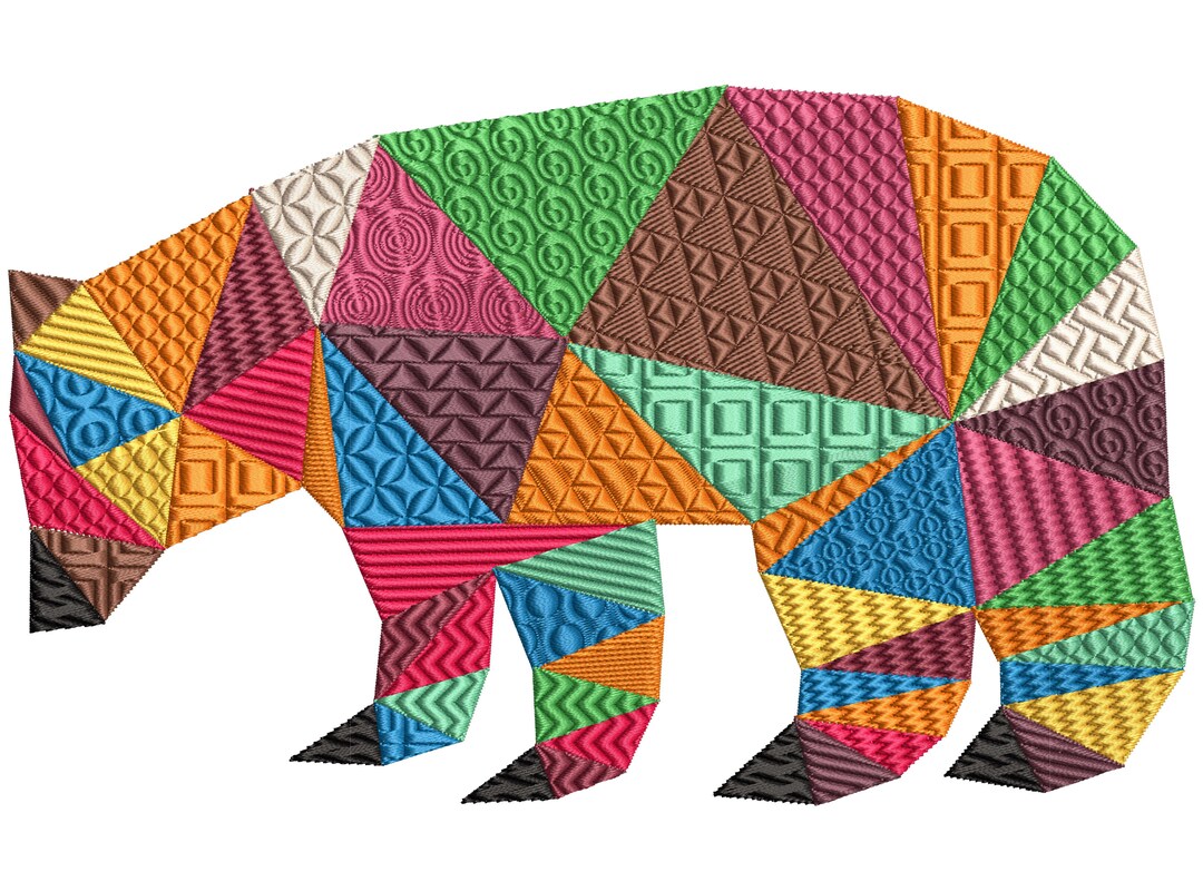 Bear Machine Embroidery Design, Jacket Embroidery Design, Digital ...