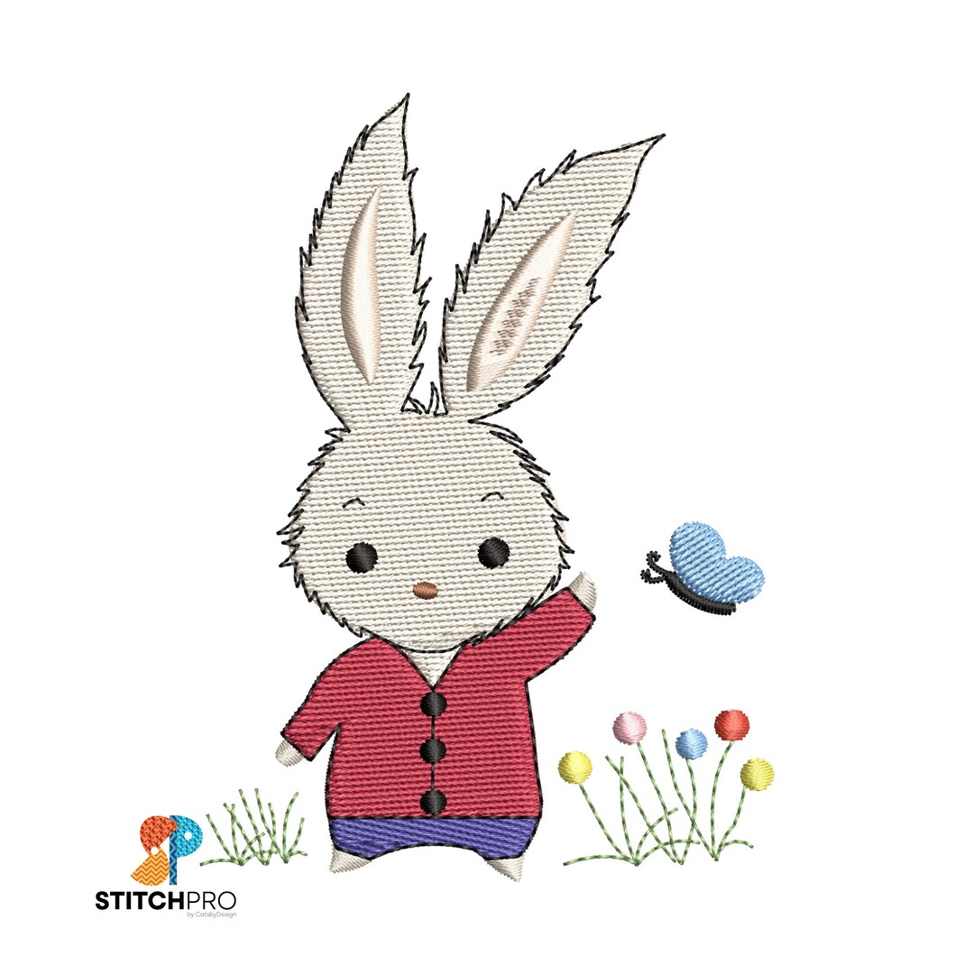 Bunny Machine Embroidery Design File, Instant Download Embroidery File ...