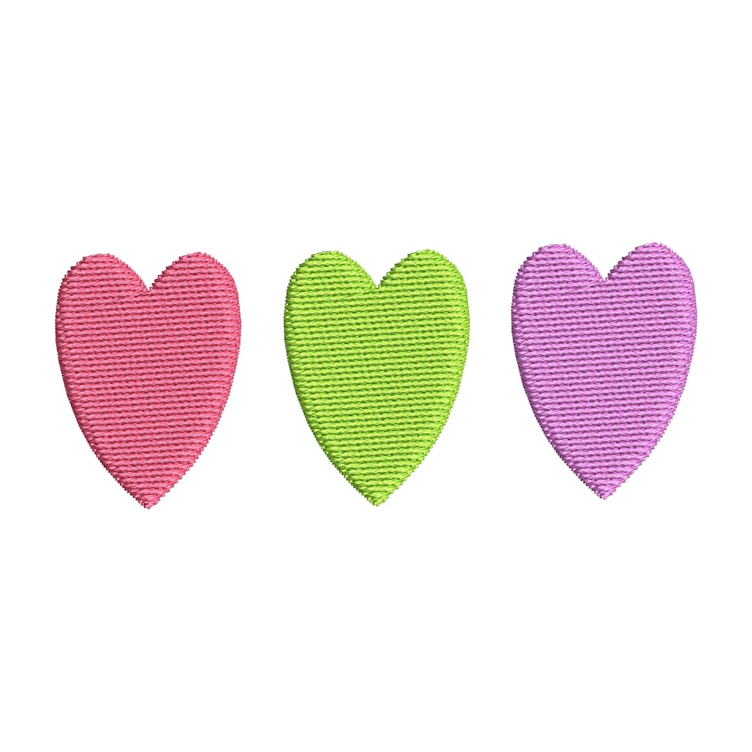 Small Hearts Machine Embroidery Design Set, Instant Download - Etsy