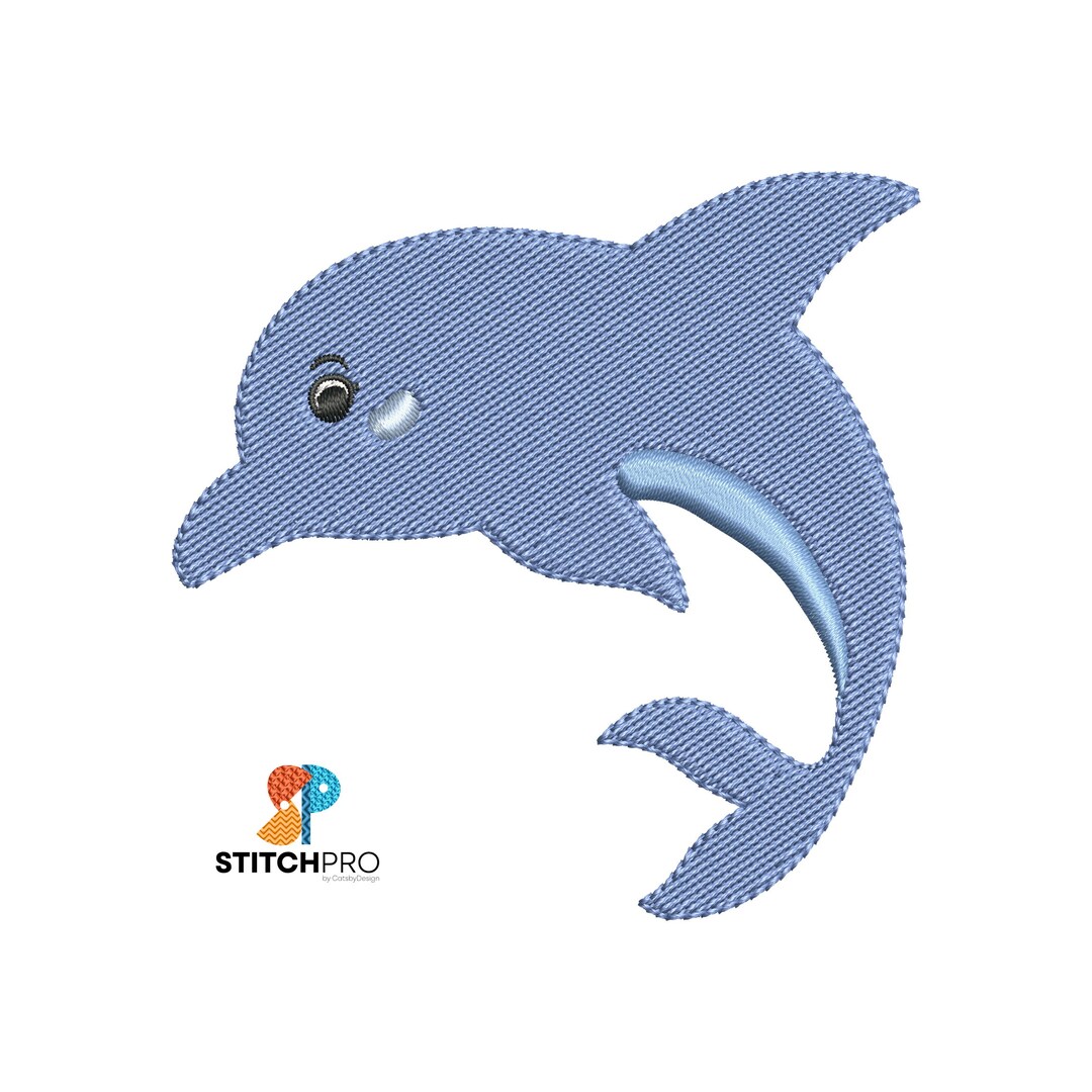 Dolphin Machine Embroidery Design, Dolphin Stitch File - Etsy