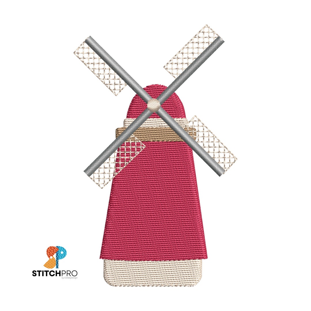 Windmill Machine Embroidery Design File, Instant Download Embroidery ...