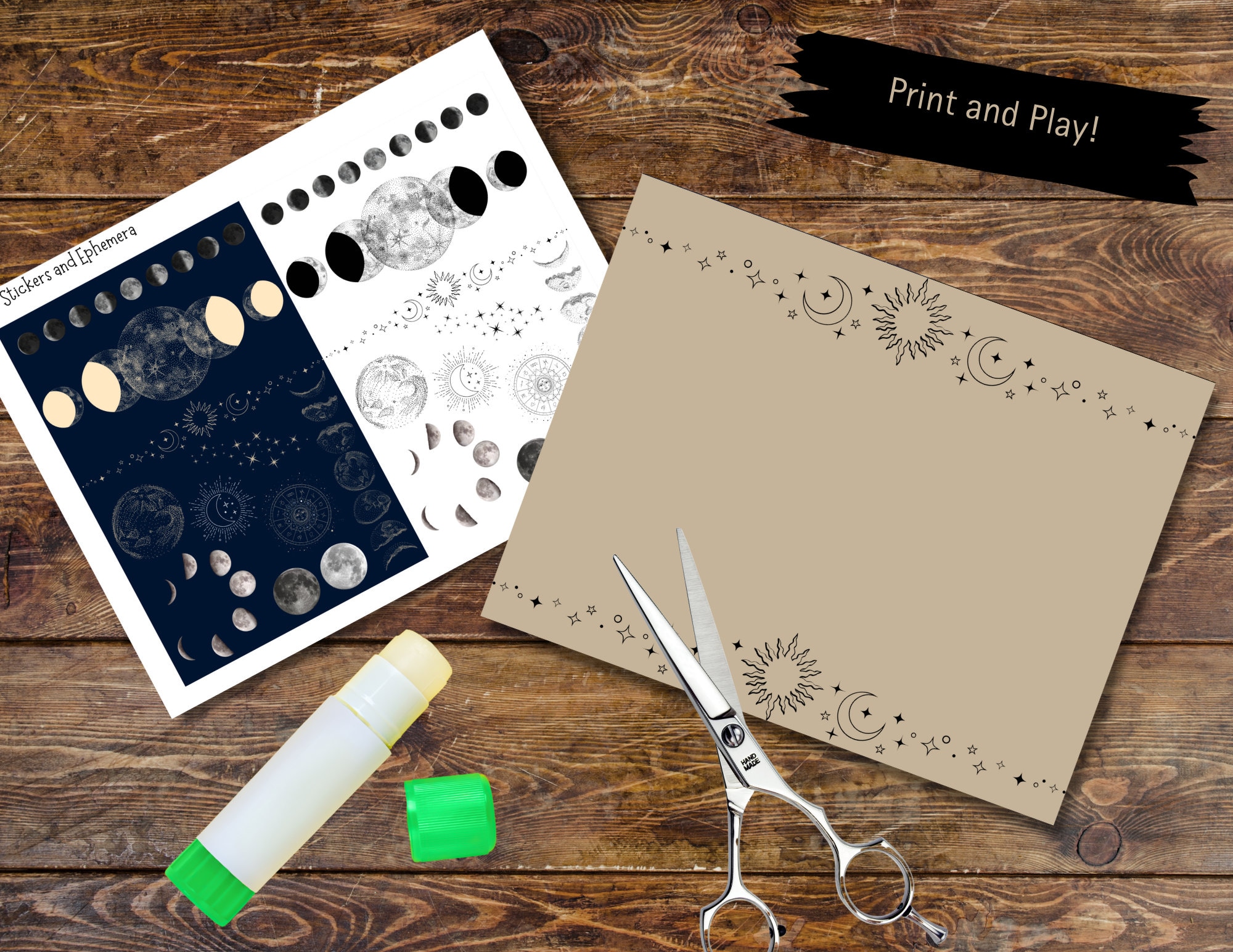 Moon Phase Junkjournaling Kit Digital Download, Moon Ephemera, Digital ...