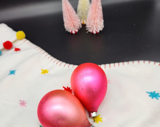 Vintage Pink Mercury Glass Teardrop Oblong Balloon Christmas Tree ...