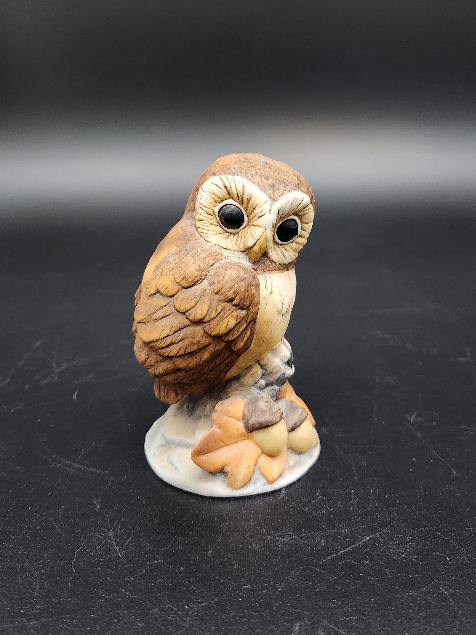 Vintage Owl With Acorns Ceramic Figurine, Andrea by Sadek - Etsy