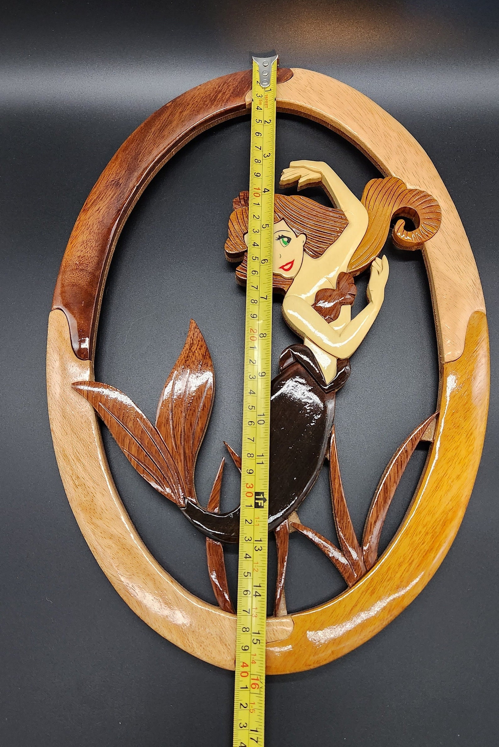 Handmade Intarsia Wood Little Mermaid 3D Wall Art, Ready to Hang - Etsy