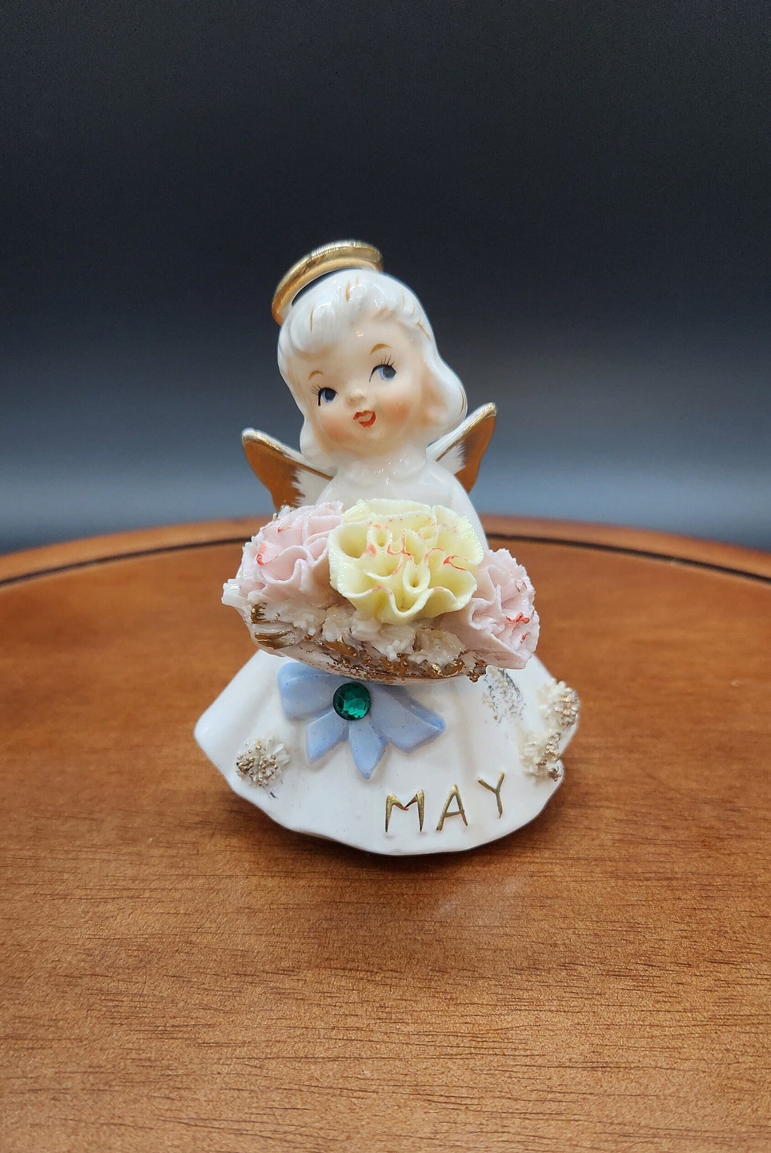 1950s Geo Lefton May Birthday Angel Carnation and Emerald - Etsy