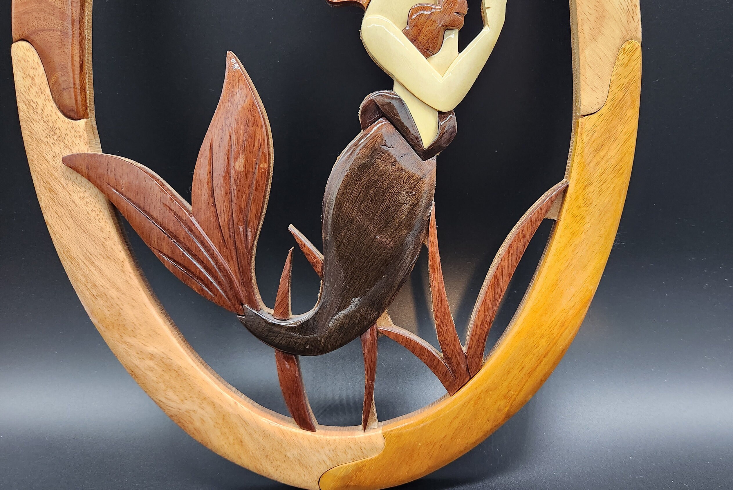 Handmade Intarsia Wood Little Mermaid 3D Wall Art, Ready to Hang - Etsy
