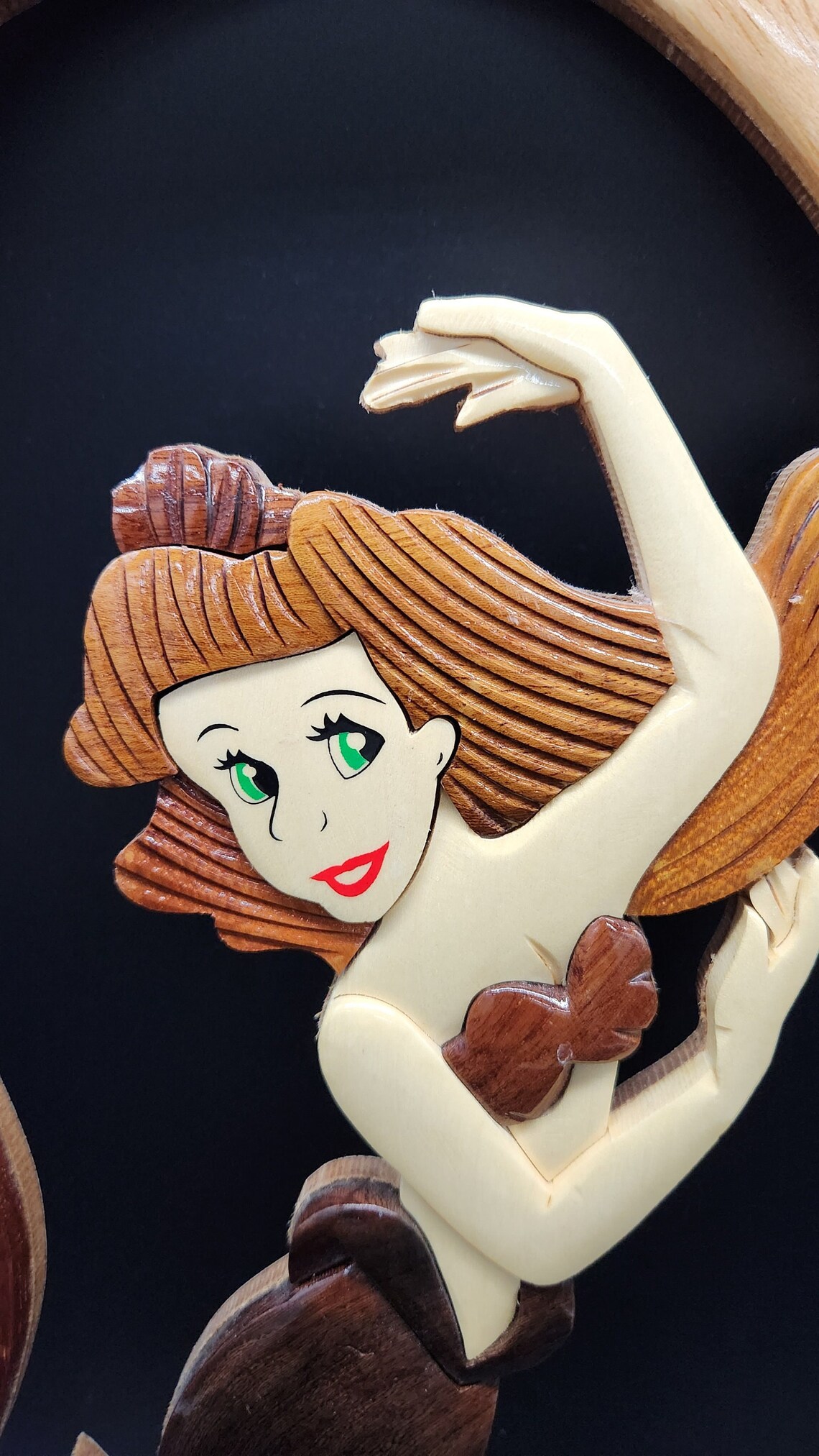 Handmade Intarsia Wood Little Mermaid 3D Wall Art, Ready to Hang - Etsy
