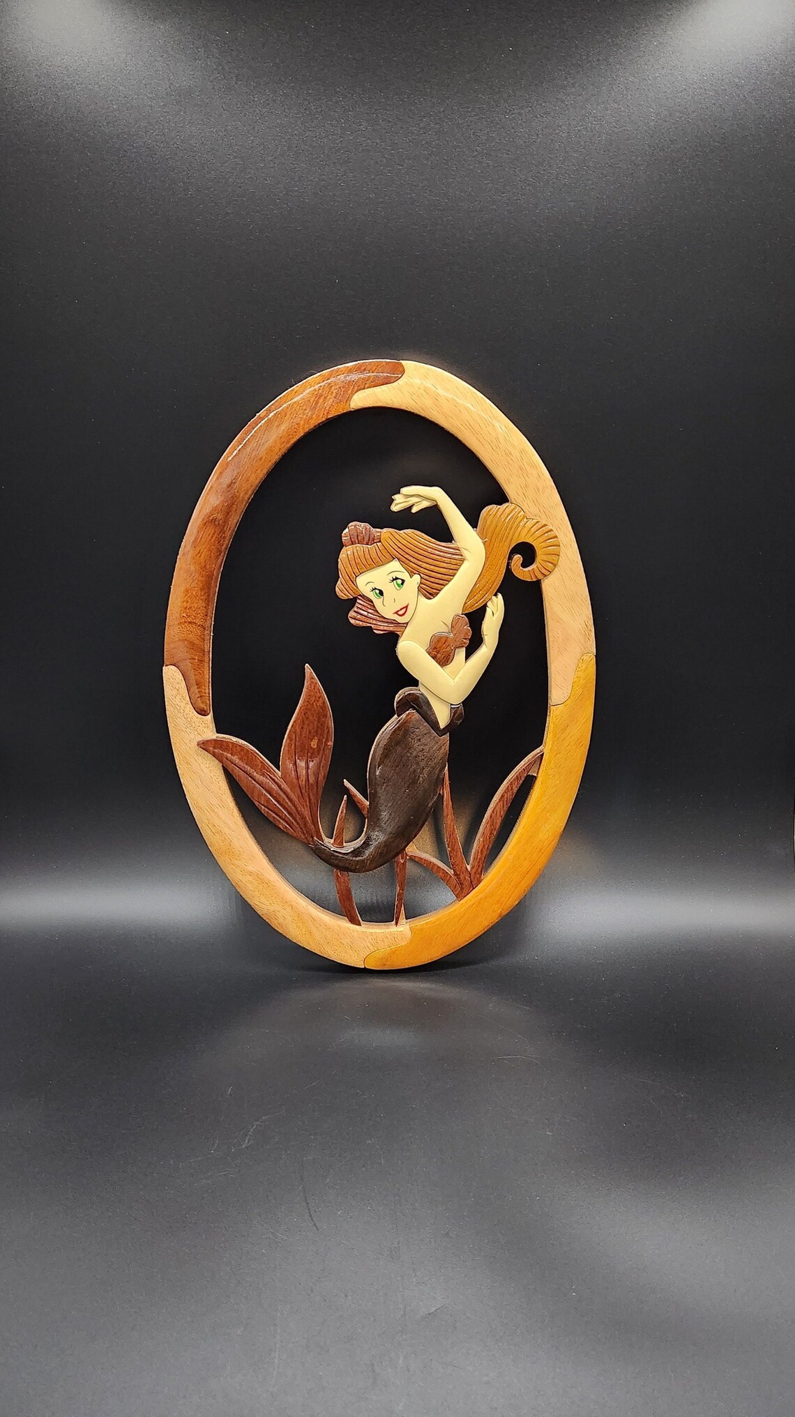 Handmade Intarsia Wood Little Mermaid 3D Wall Art, Ready to Hang - Etsy