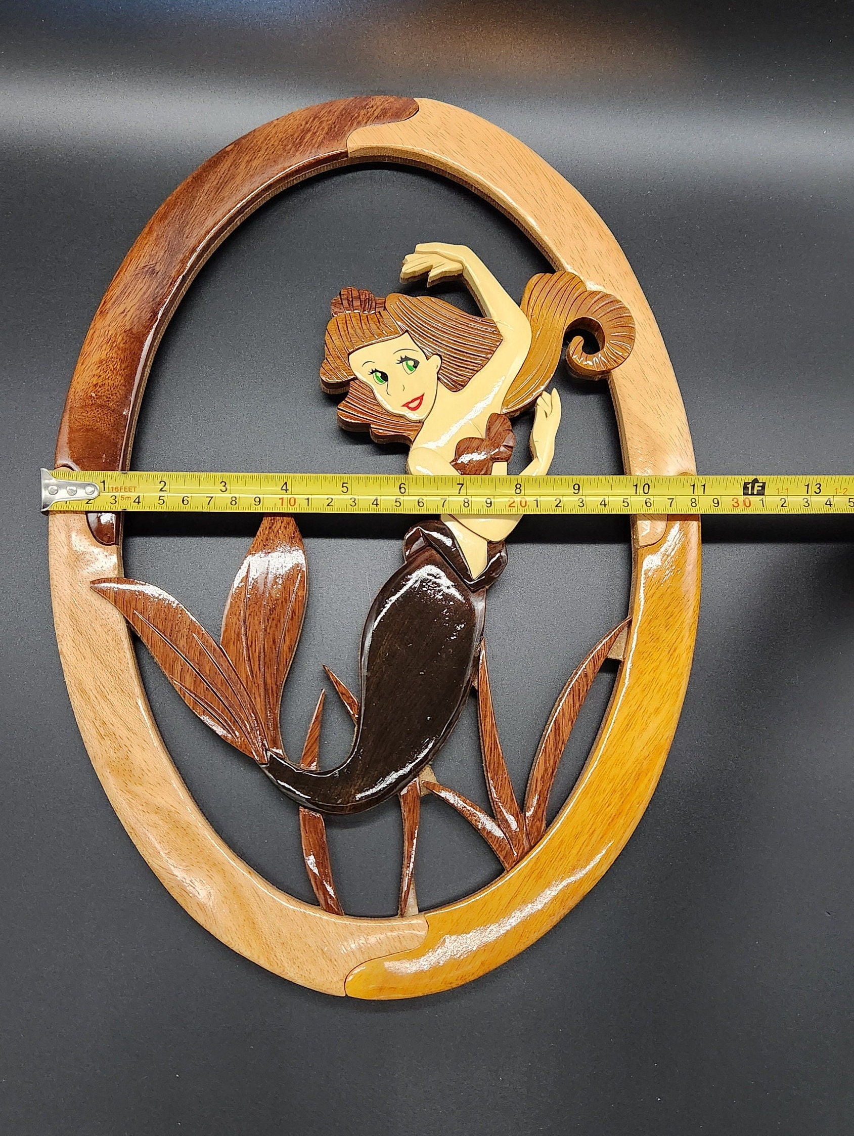 Handmade Intarsia Wood Little Mermaid 3D Wall Art, Ready to Hang - Etsy