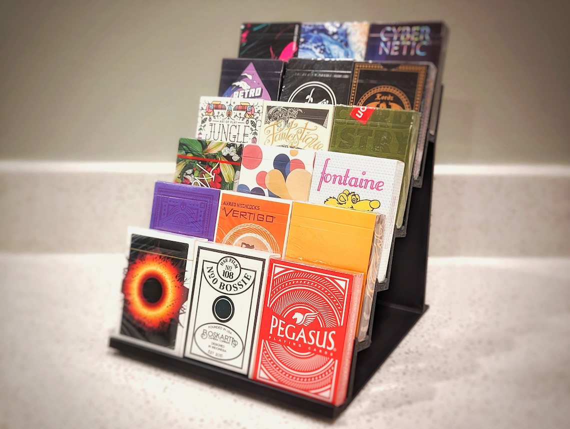 Playing Cards Deck Display Stand Step Shelf Poker Tarot - Etsy