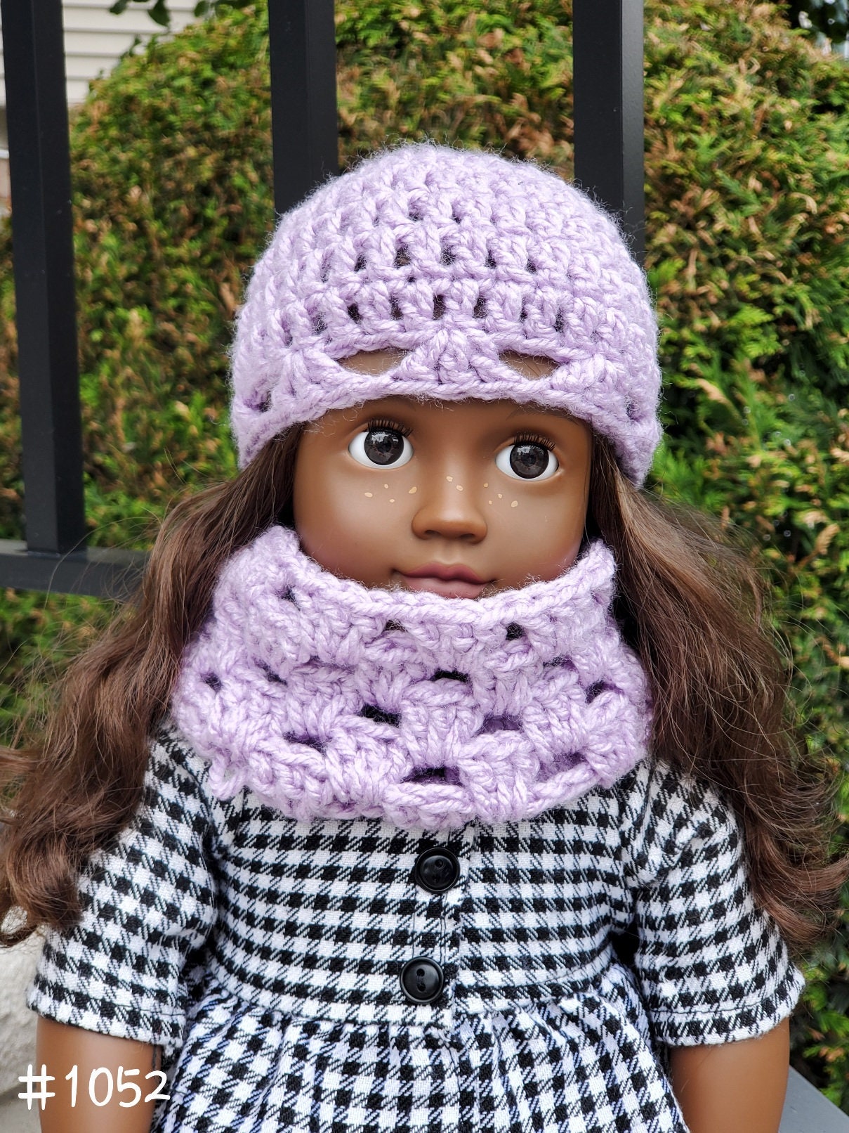 For Beginners Crochet Pattern 18 Inch Doll Hat and TUBE SCARF Lavender ...