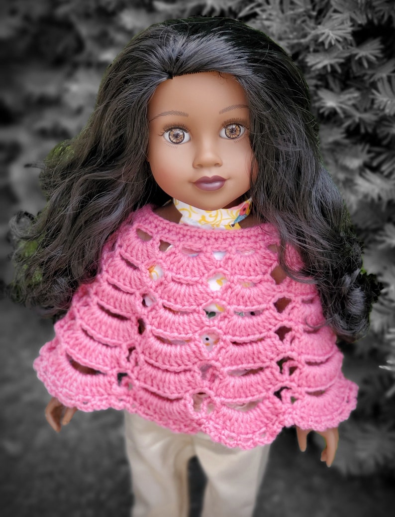 Crochet Pattern 18 Inch Doll Poncho Cape With Schematic (PDF Pattern ...