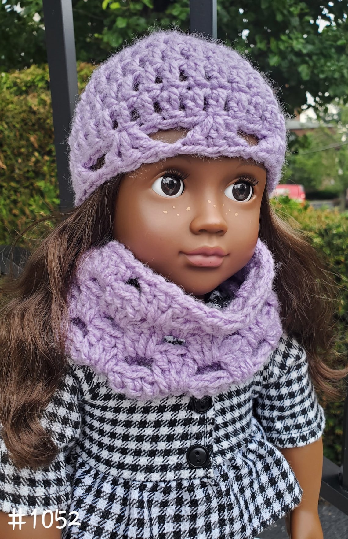 For Beginners Crochet Pattern 18 Inch Doll Hat and TUBE SCARF Lavender ...