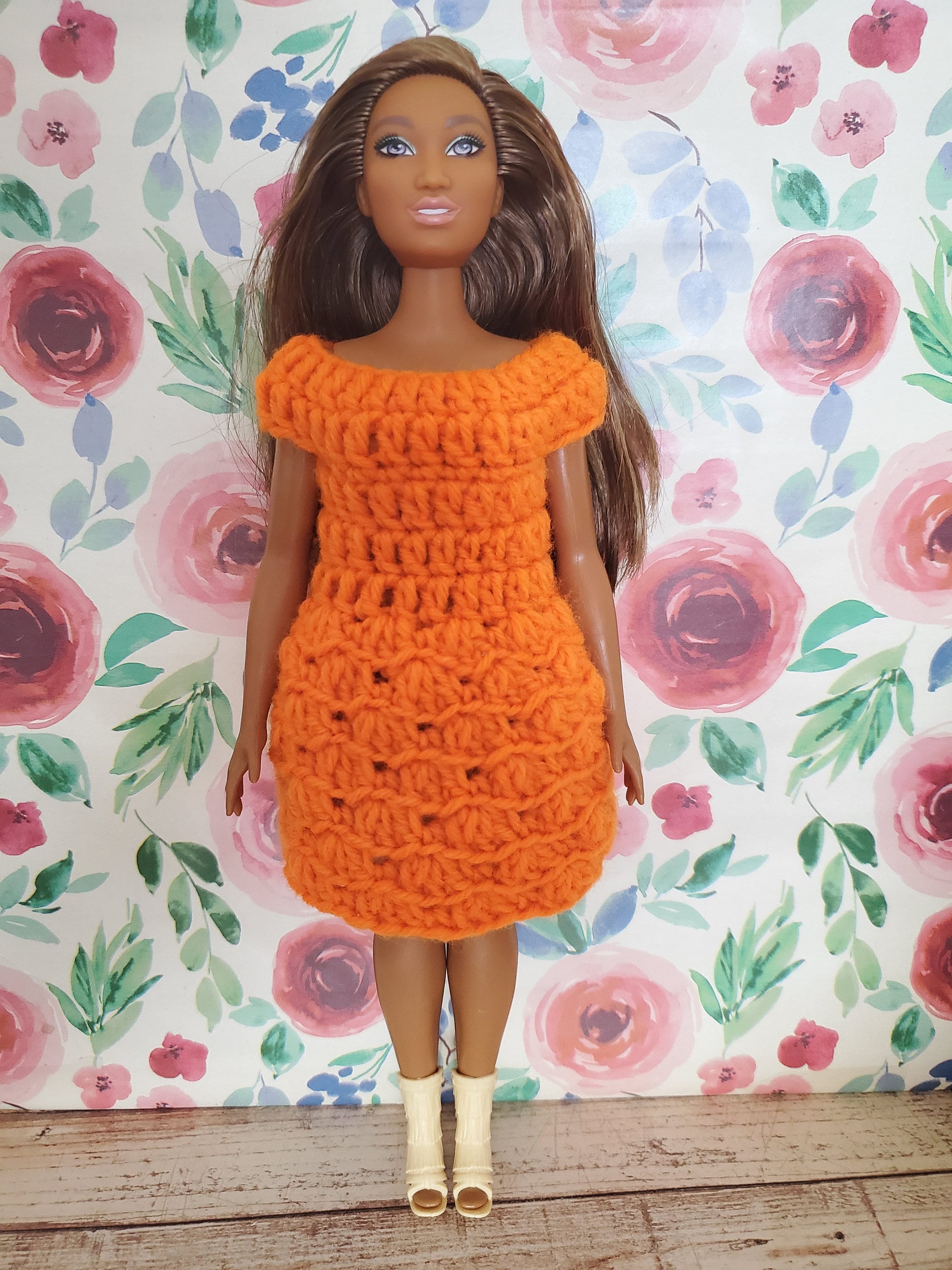 Crochet Pattern DESIGNED to Fit Curvy Barbie Doll Acrylic DRESS Digital ...