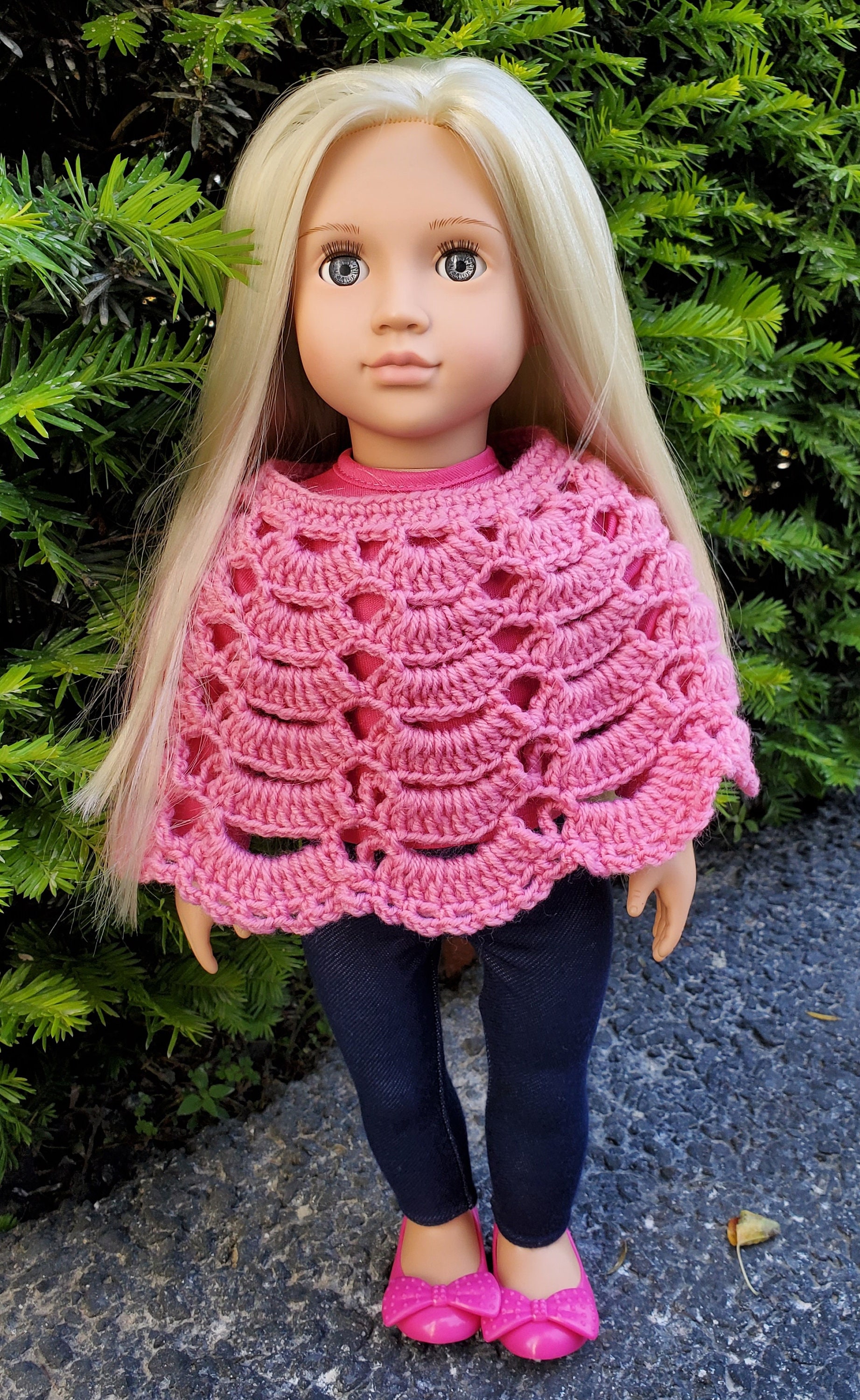 Crochet Pattern 18 Inch Doll Poncho Cape With Schematic (PDF Pattern ...