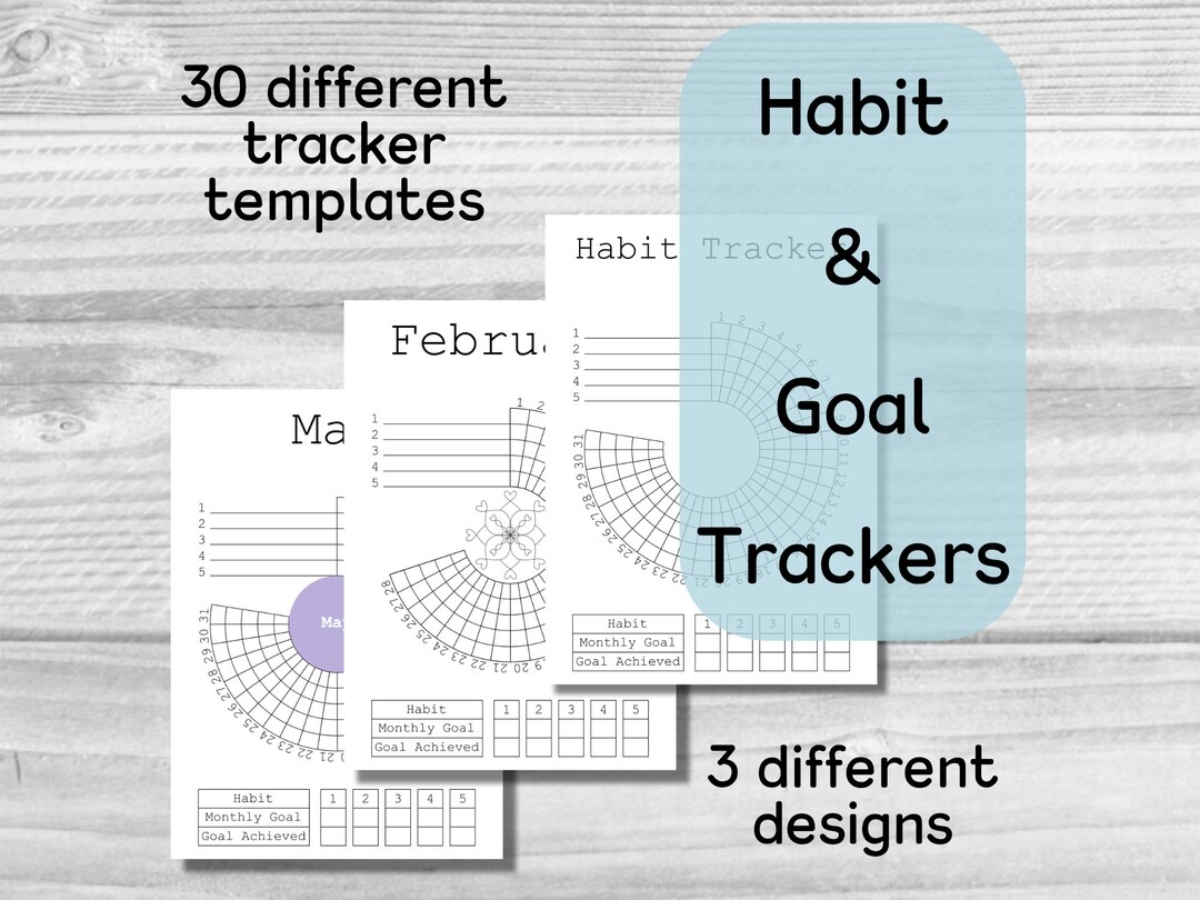 Printable Habit Tracker. Daily / Monthly Goal Setter. Bullet Journal ...