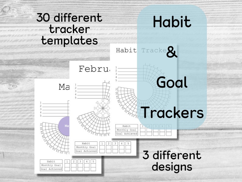 Printable Habit Tracker. Daily / Monthly Goal Setter. Bullet Journal ...