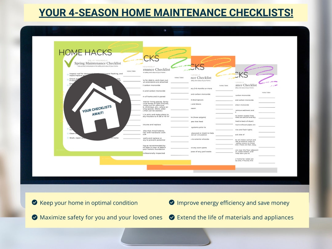 Do-it-yourself Seasonal Home Maintenance Checklist - Etsy