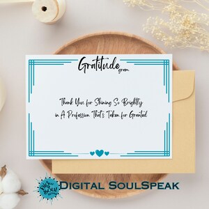 Printable Card | Gratitudegram 5.5x4.25 CV | Thank You Note | Teacher ...