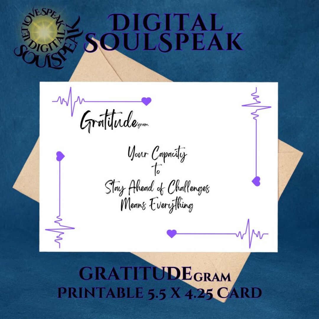 Healthcare Thank You Card: Gratitudegram EKG Design (printable 5.5x4.25 ...