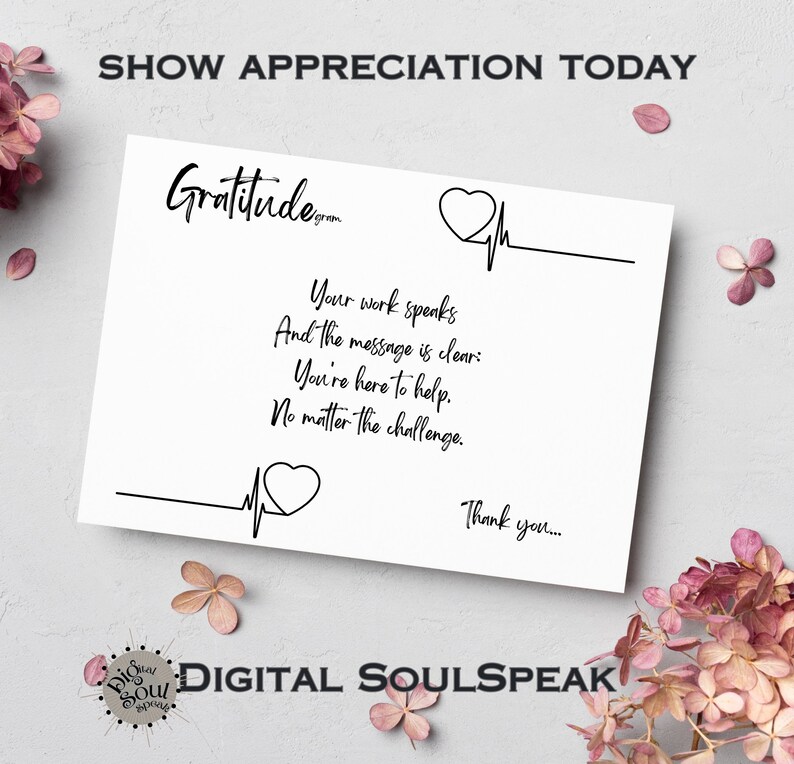 Printable Card Gratitudegram 5.5x4.25 Printable Card I Thank You Note ...