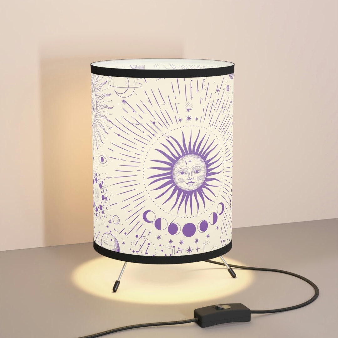 Tripod Lamp Phases of the Moon Design IA Violet Tripod Lamp - Etsy