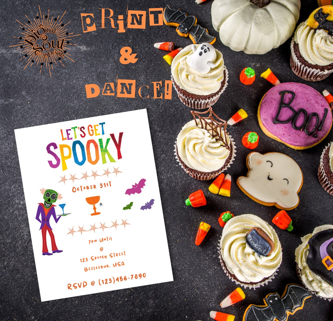 Spooky Halloween Party Invitation 1 | Editable Template | 8.5 X 11 - Etsy